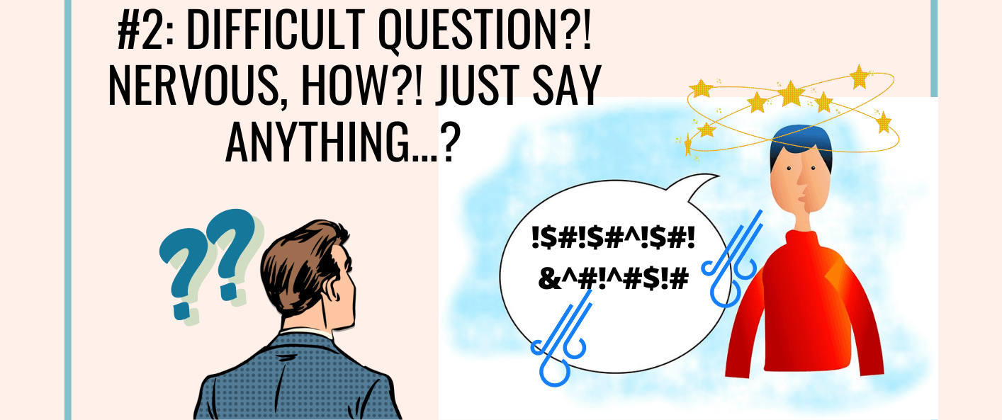 image of an interviewee rambling when he is nervous when asked a ...